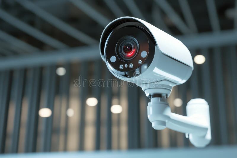 Surveillance Camera Installed in Modern Office Environment Capturing ...