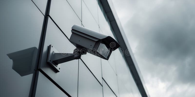 Surveillance Camera on Modern Building Exterior Stock Image - Image of ...