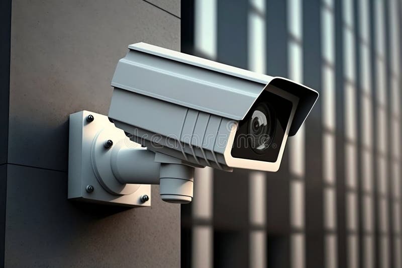 Surveillance Camera on Modern Building, Security Camera Illustration ...