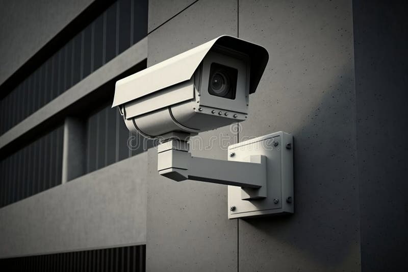 Surveillance Camera on Modern Building, Security Camera Illustration ...