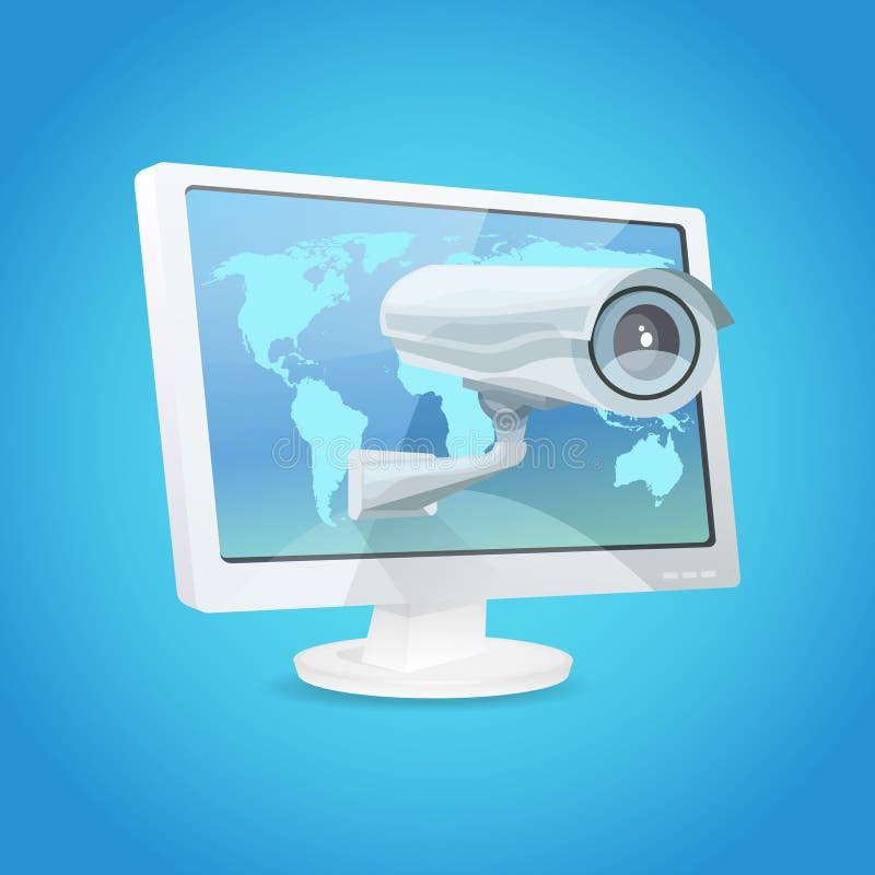 Surveillance Camera and Monitor Stock Vector - Illustration of ...