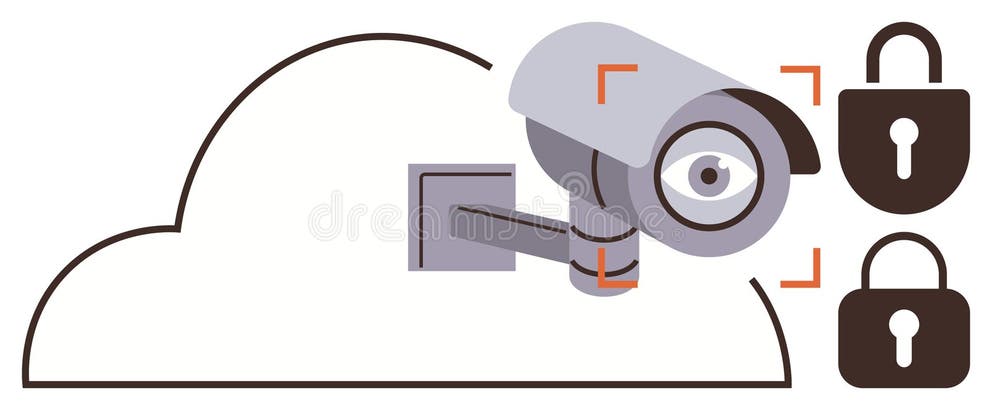 Cloud-Based Surveillance Camera Security and Data Privacy Concept Stock ...