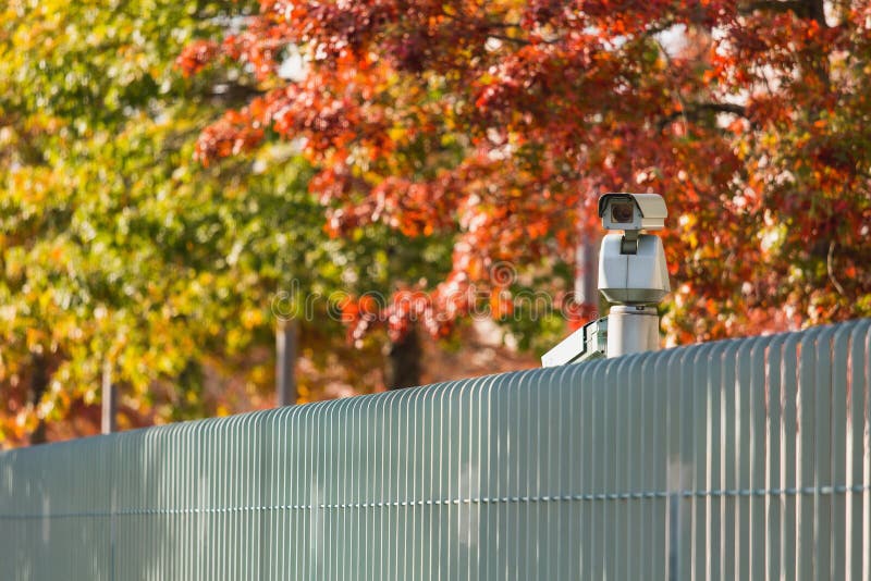 Surveillance Camera with Motion Sensor. Stock Photo - Image of ...