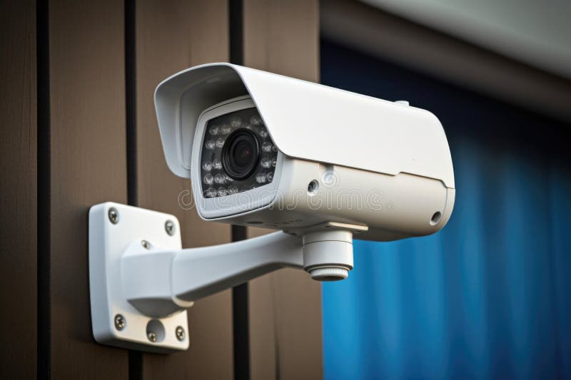 Surveillance Camera Mounted on a Home Exterior Stock Image - Image of ...