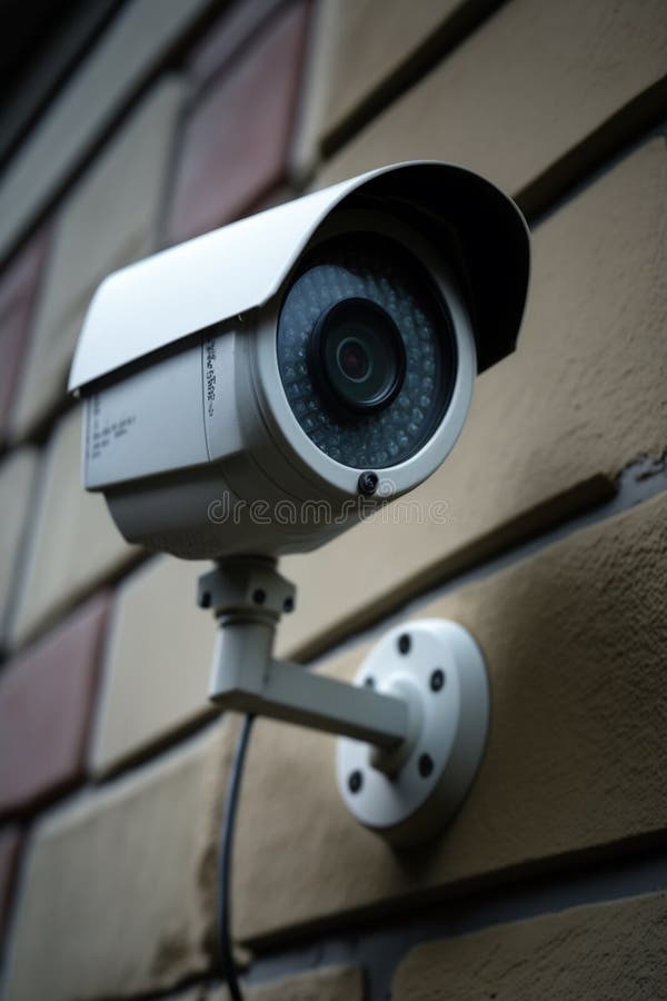 Surveillance Camera Mounted on a Wall for Enhanced Security Measures ...
