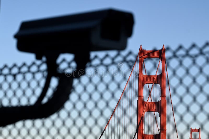 Surveillance Camera Near the Golden Gate Bridge in San Francisco Stock ...
