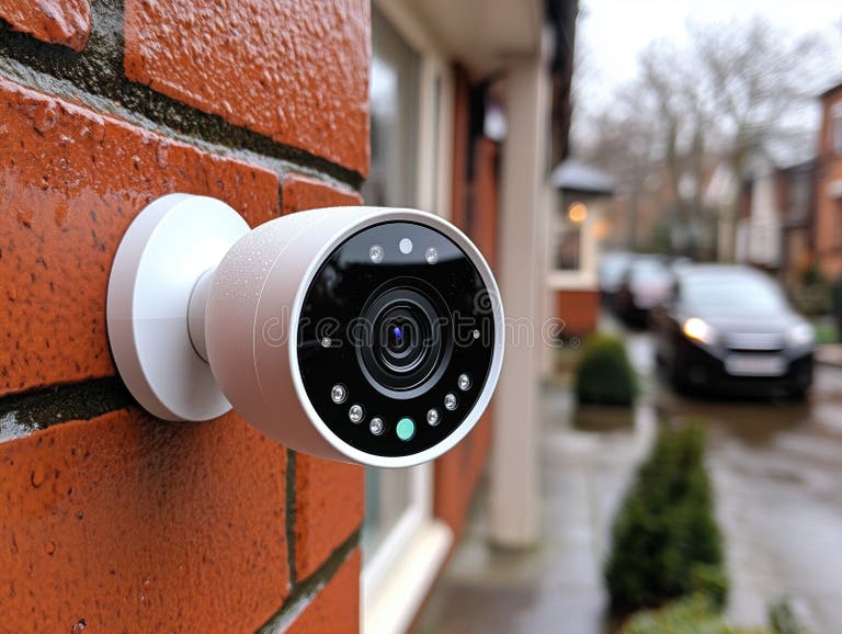 Surveillance Camera on the Outer Wall of a Building Stock Illustration ...