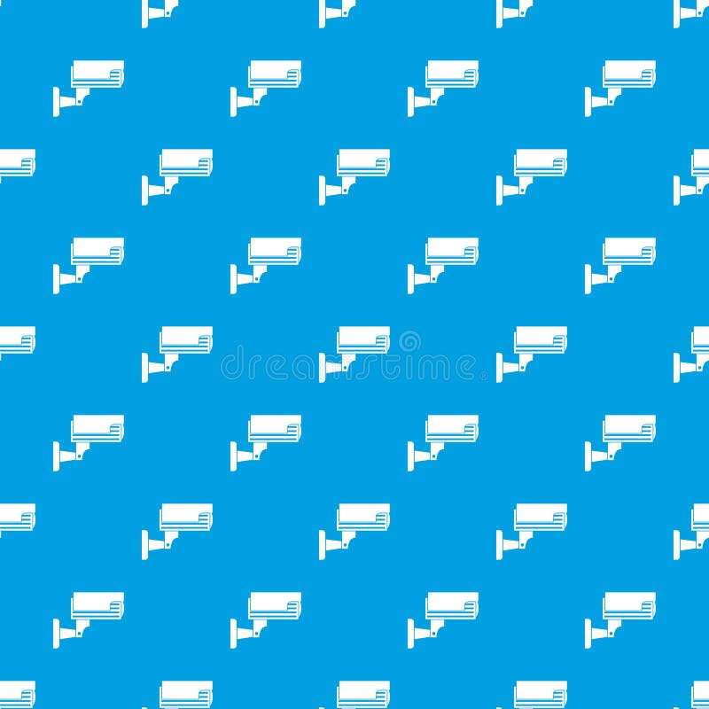 Surveillance Camera Pattern Seamless Blue Stock Vector - Illustration ...