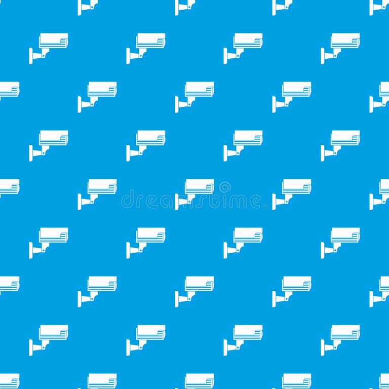Surveillance Camera Pattern Seamless Blue Stock Vector - Illustration ...