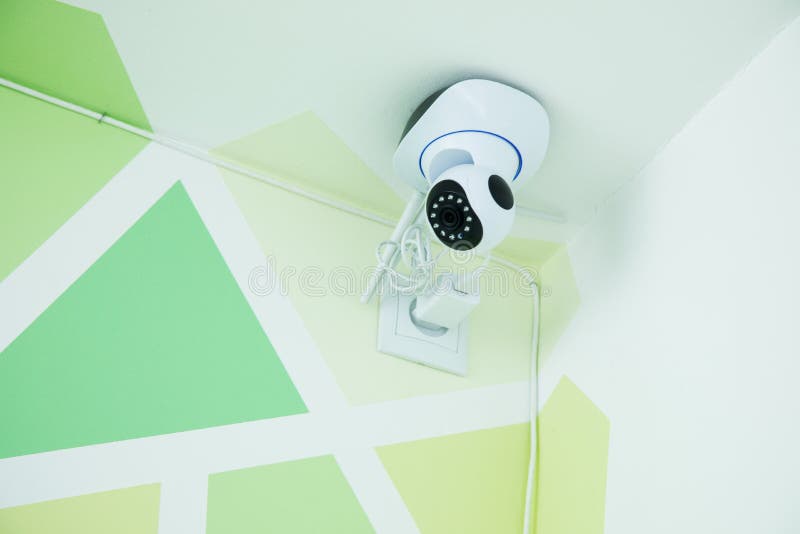 Surveillance Camera in the Room Stock Image - Image of video, online ...