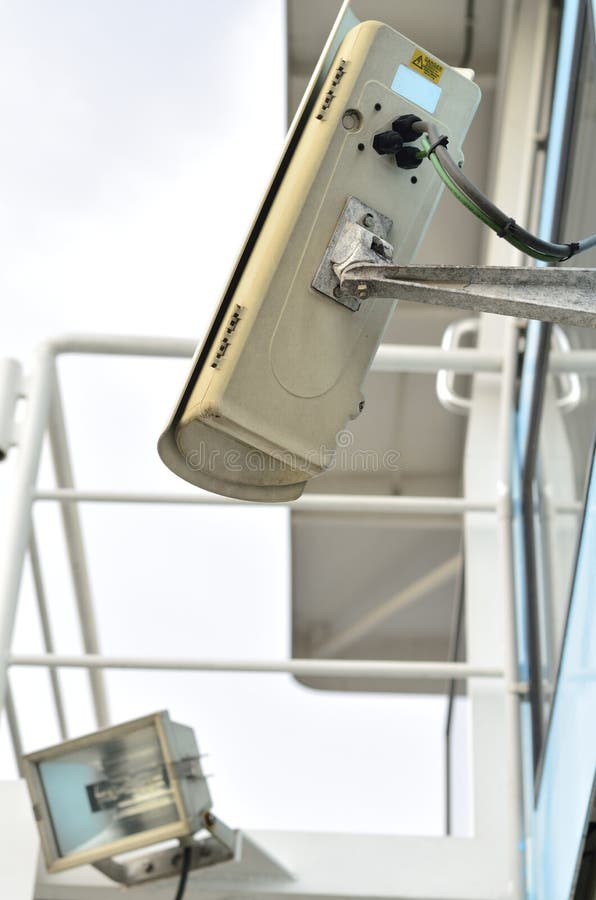 Surveillance Camera on the Ship Stock Image - Image of monitor ...