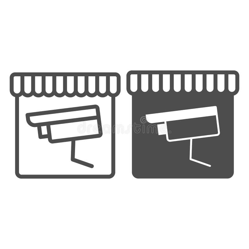 Surveillance Camera, Shop, Store, Customer, Security Line and Solid ...