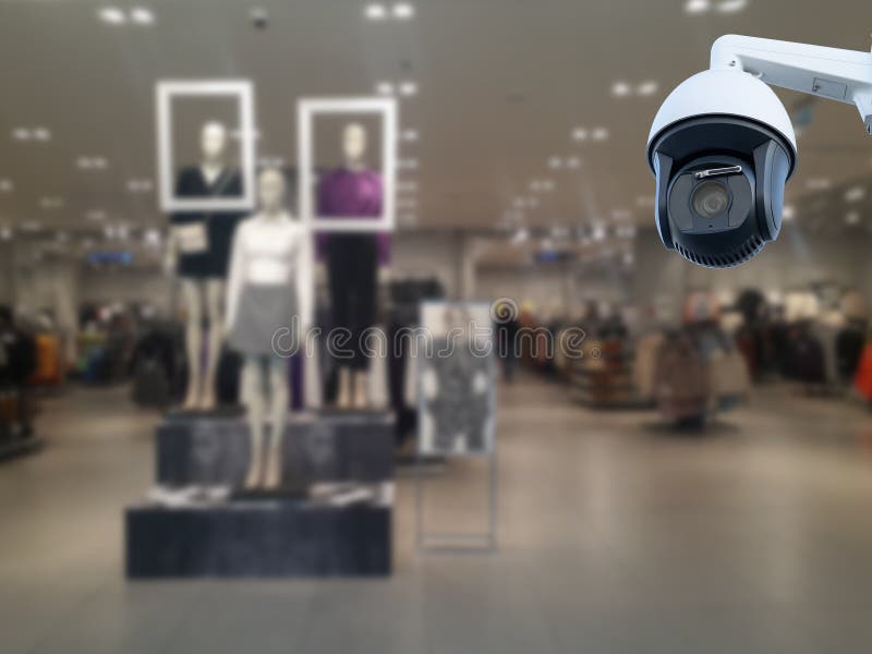 Surveillance Camera Shopping Department Store on the Background Stock ...
