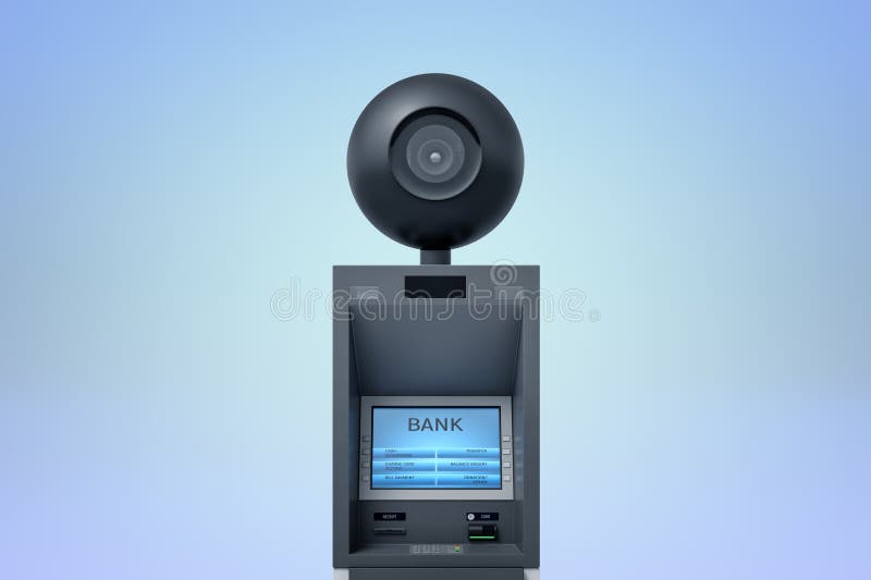 Surveillance Camera on Top of ATM Machine Stock Image - Image of ...