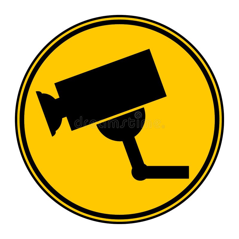 Surveillance Camera Warning Sign Stock Illustration - Illustration of ...