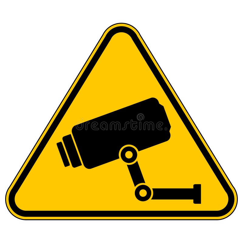 Surveillance Camera Warning Sign Stock Illustration - Illustration of ...
