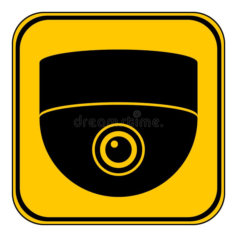 Surveillance Camera Warning Sign Stock Illustration - Illustration of ...