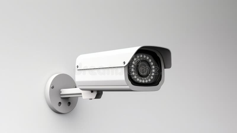 Surveillance Camera on White Background. Neural Network AI Generated ...