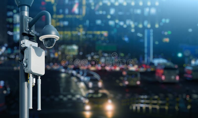 Surveillance Camera with Wireless Transmitter Stock Photo - Image of ...