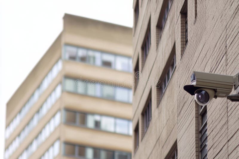 The Surveillance Cameras are Installed on the Side of an Office ...