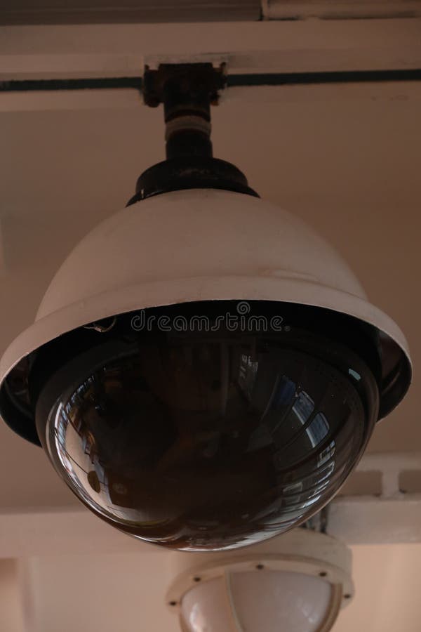 Surveillance Cameras and a Loudspeaker on the Bulkhead of the Ship S ...