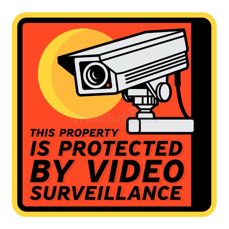 Surveillance CCTV Video Camera Sign Stock Vector - Illustration of ...