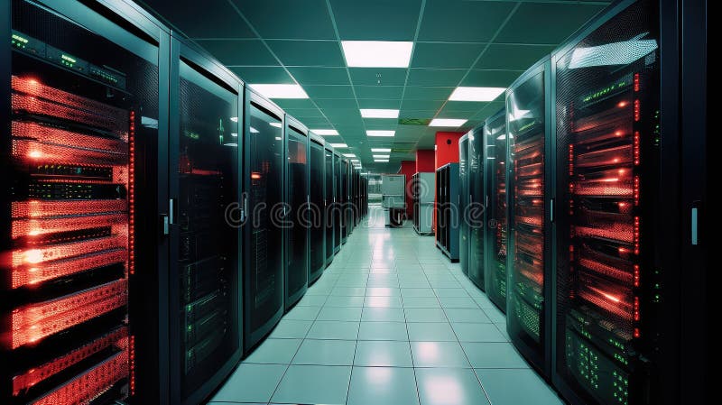 Surveillance Computer Technology Server Room Stock Illustration ...