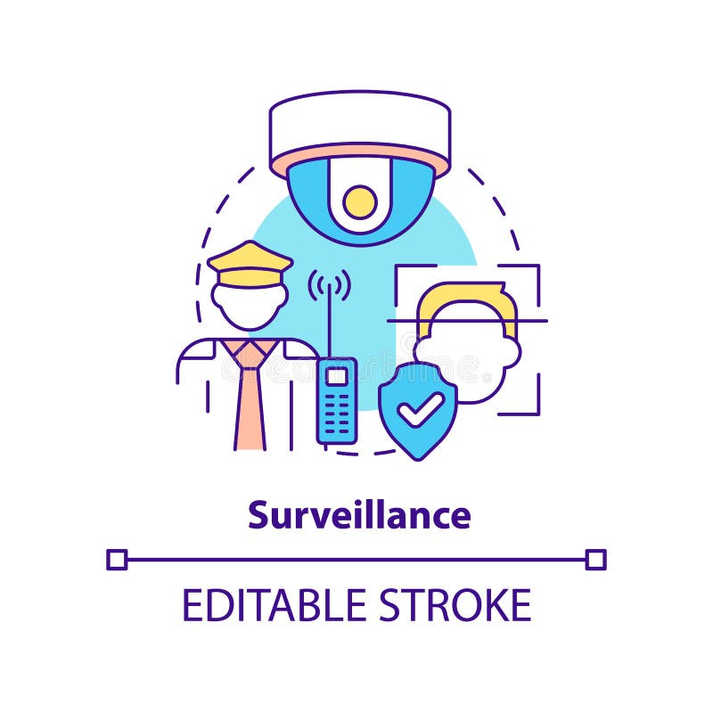 Surveillance concept icon stock vector. Illustration of line - 250144628