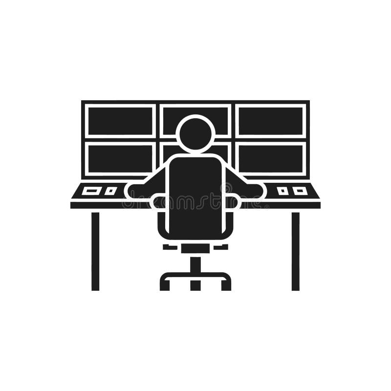 Surveillance Control Room Icon Stock Vector - Illustration of ...
