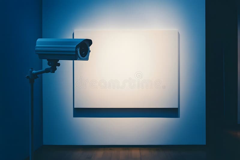 Surveillance in the Gallery Stock Illustration - Illustration of modern ...