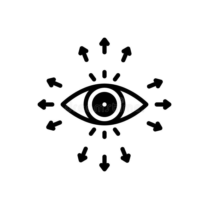 Black Solid Icon for Surveillance, Observation and Watch Stock ...