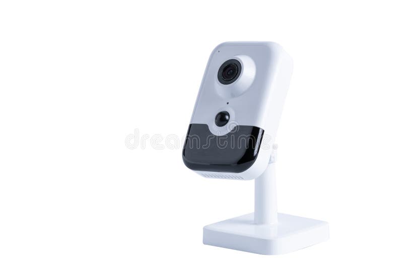 Surveillance Ip Camera on White Background Isolate. Stock Image - Image ...