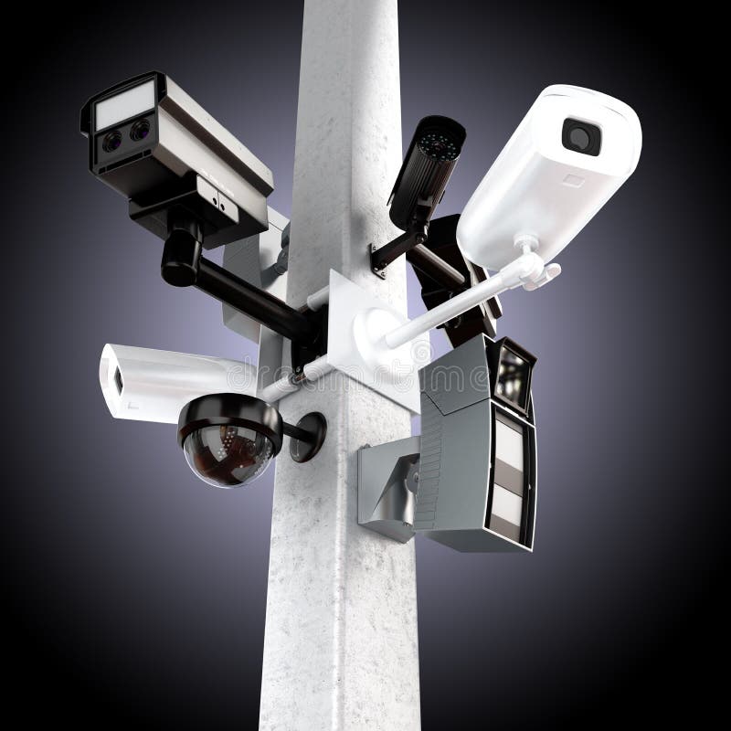 Surveillance mega camera s stock illustration. Illustration of metal ...