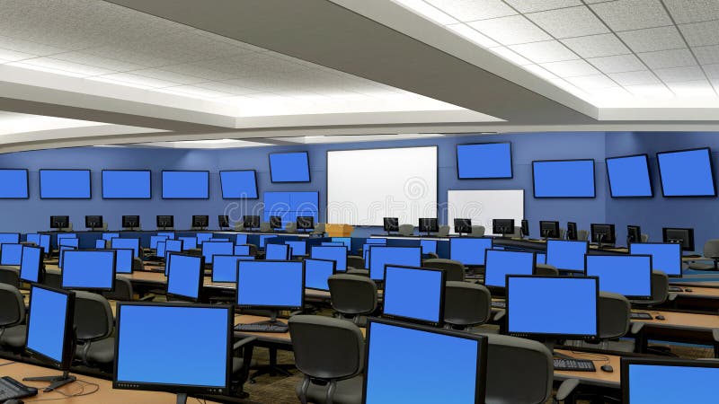 Room with Monitors for Video Surveillance. Security Concept Stock ...