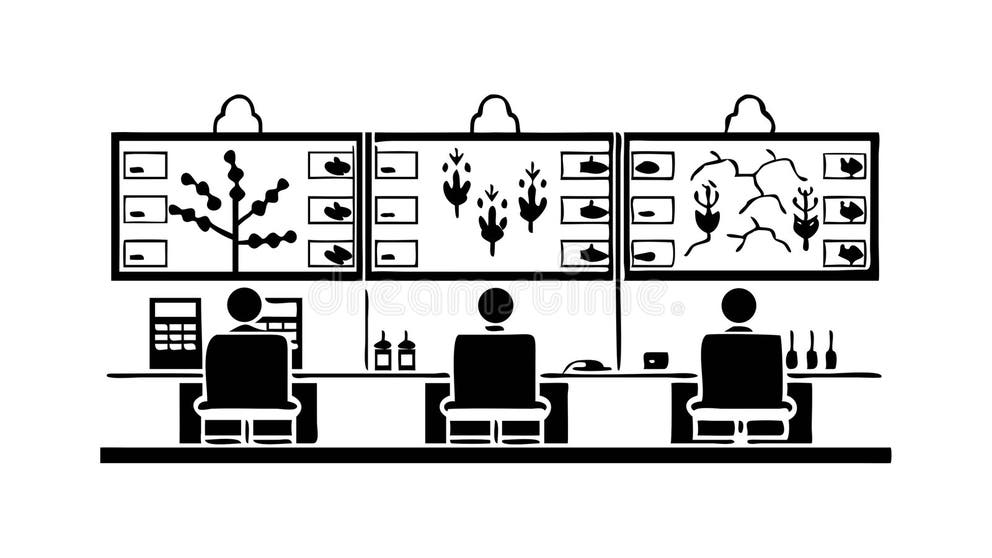 Surveillance Room with Multiple Screens, Vector Design Generative AI ...