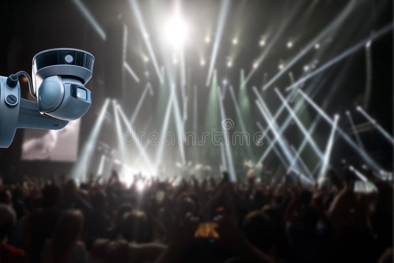 Surveillance Security Camera or CCTV with Blurred Concert Background ...