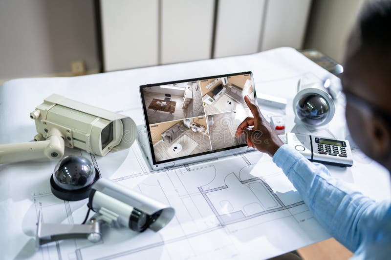 Surveillance Security Camera System Stock Image - Image of secure ...