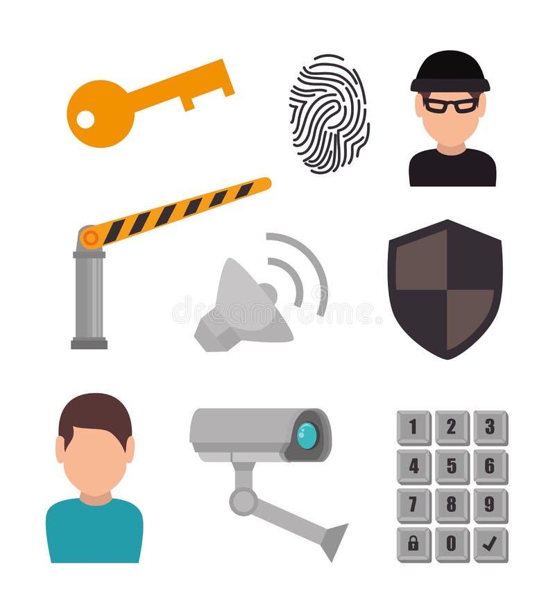 Surveillance Security System Stock Vector - Illustration of protection ...