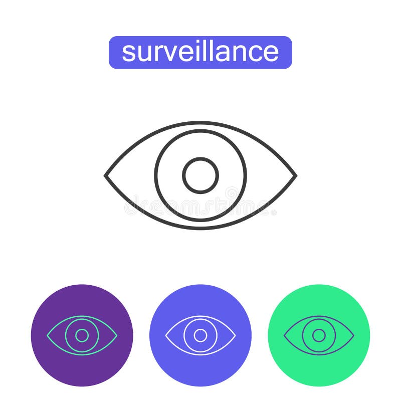 Surveillance System Line Icons Collection. Security, Monitoring, Camera ...