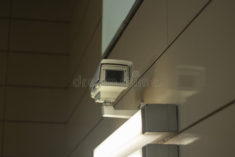 Surveillance Video Camera. Security System in the Subway Stock Image ...