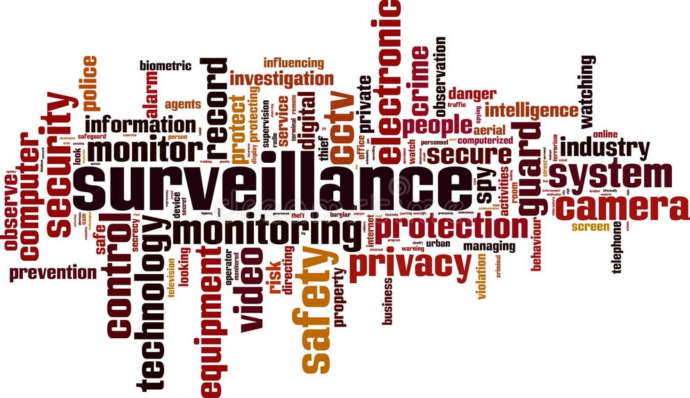 Surveillance word cloud stock vector. Illustration of protecting ...