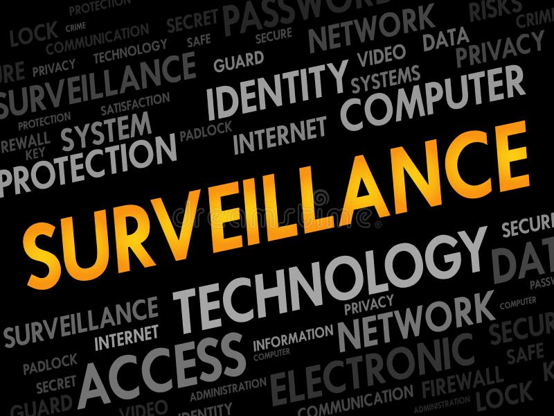 Surveillance word cloud stock illustration. Illustration of modern ...