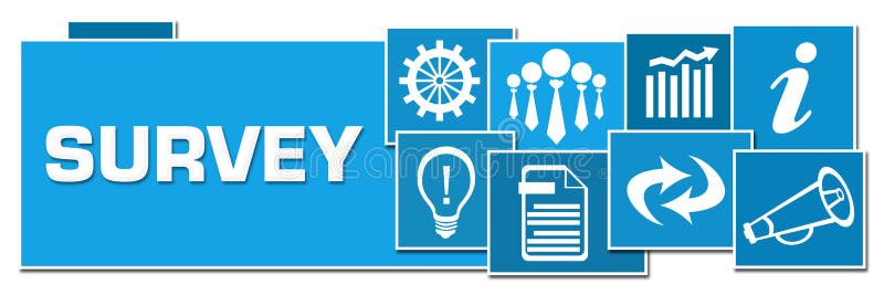 Survey Blue Boxes with Business Symbols Stock Illustration ...