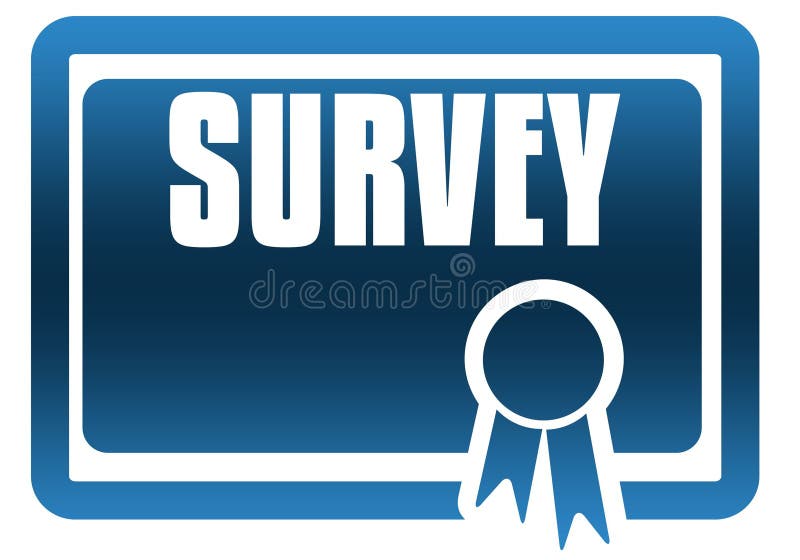 SURVEY blue certificate. stock illustration. Illustration of type ...