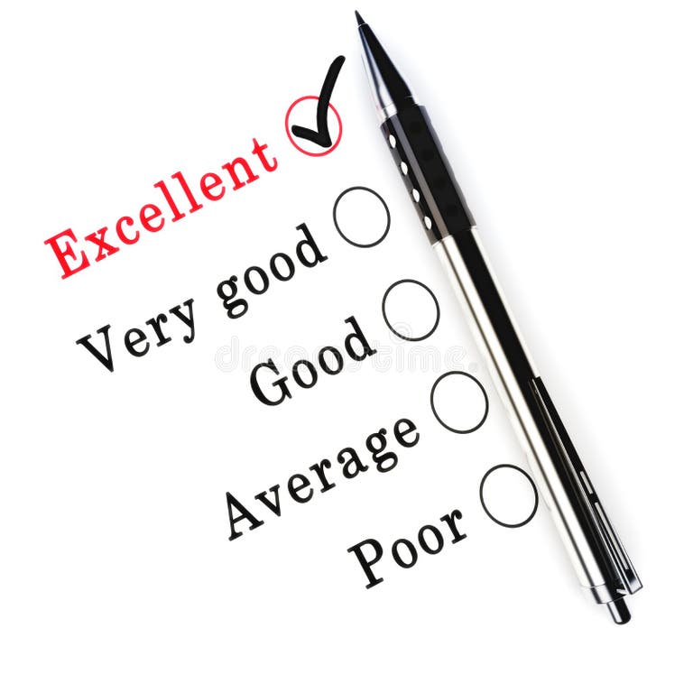 A Survey Check Box Questionnaire Stock Photo - Image of card, blank ...