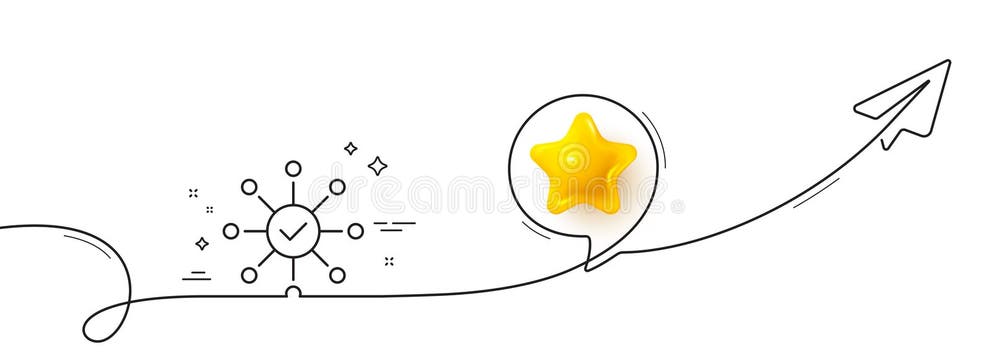 Survey Check Line Icon. Correct Answer Sign. Continuous Line with Plane ...