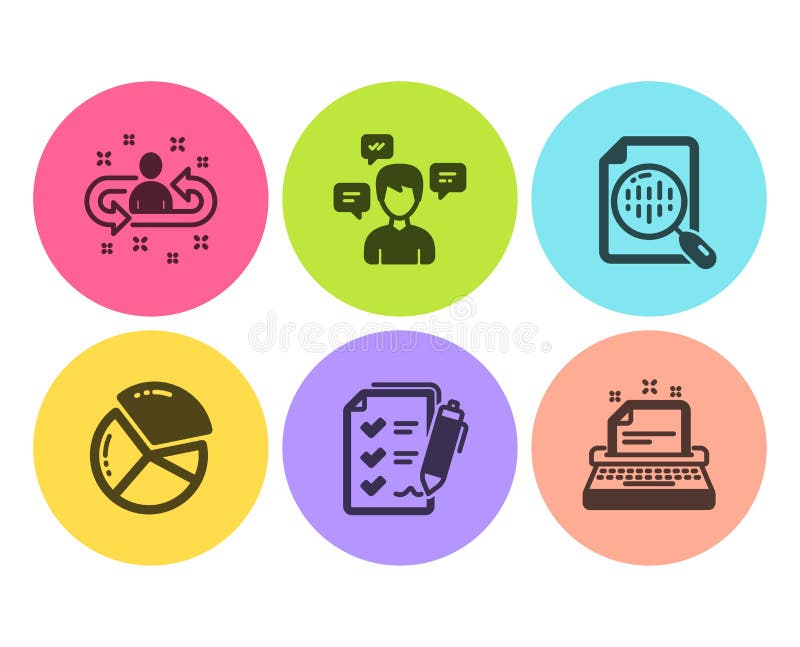 Survey Checklist, Conversation Messages and Pie Chart Icons Set. Vector ...