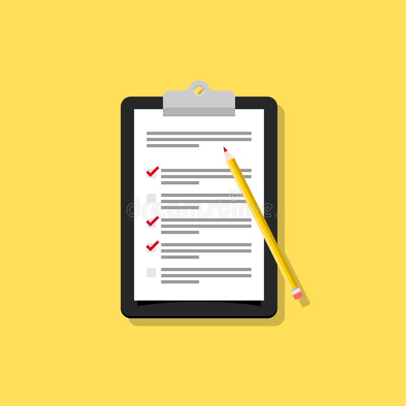 Survey Checklist Flat Design Illustration Stock Illustration ...