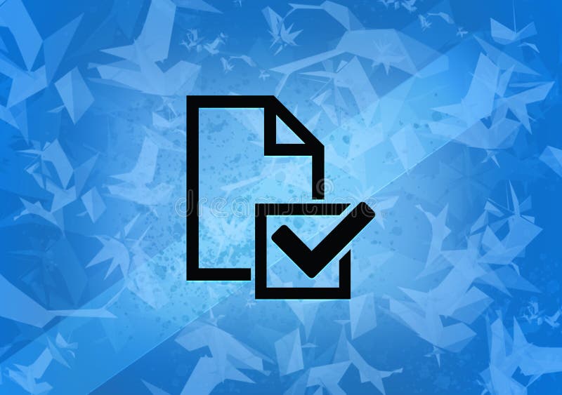 Survey(Checklist Icon) Aesthetic Abstract Icon on Blue Background Stock ...