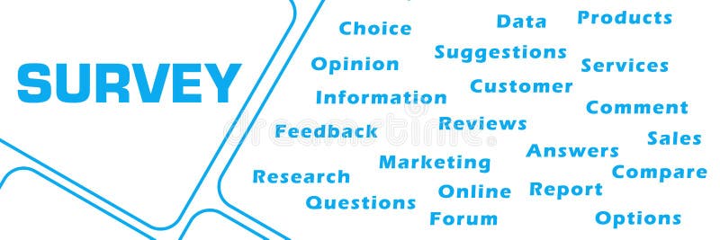 Survey Word Cloud Blue Lines Rounded Squares Horizontal Stock ...